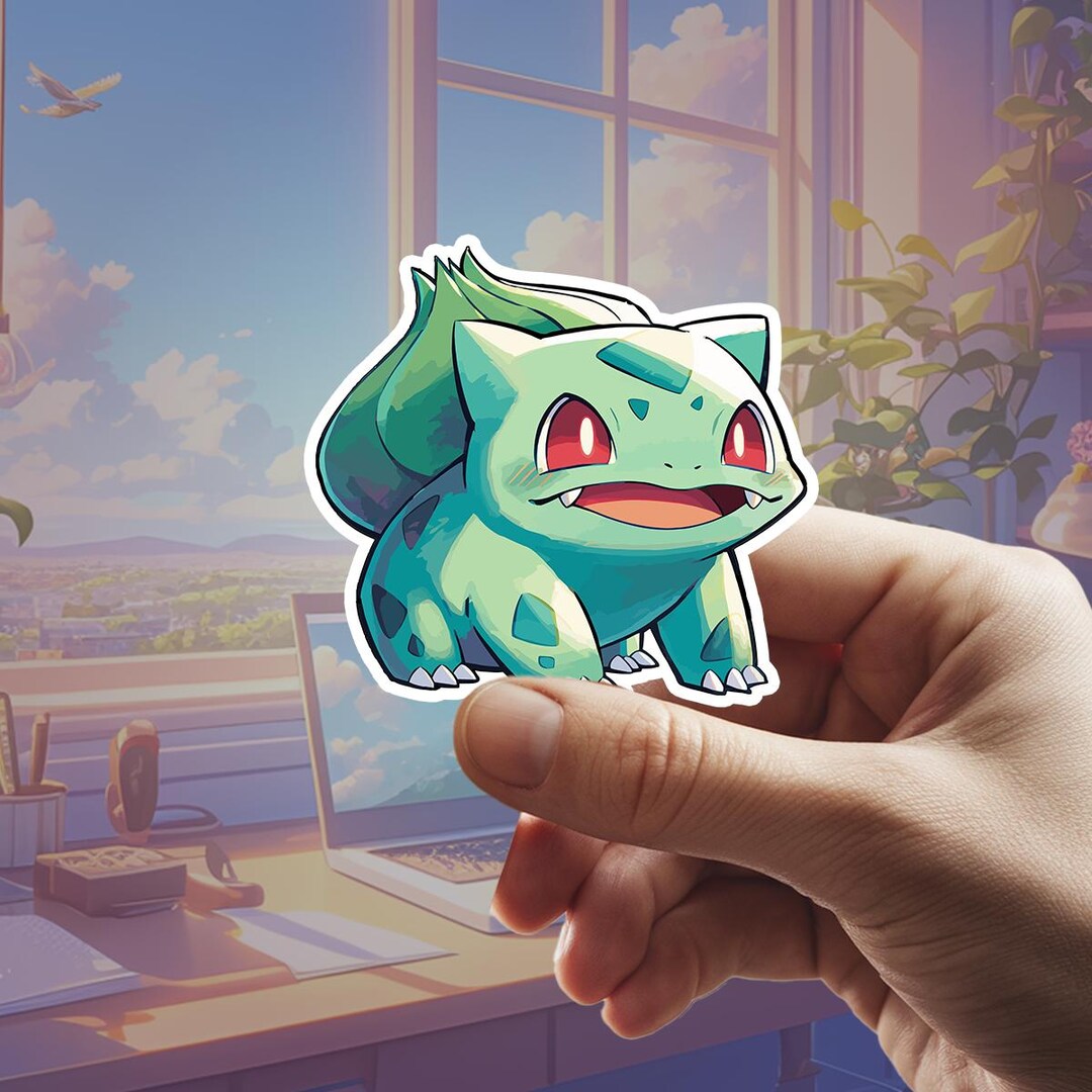 Chibi Pokemon Bulbasaur 1 Sticker Cute Gifts Mini Art Water Proof Vinyl ...