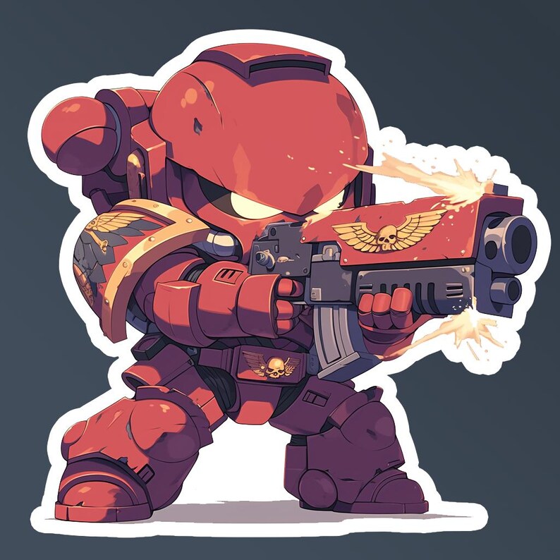Chibi Marine VERSION Red-trooper-4 Water Proof Vinyl Sticker for ...