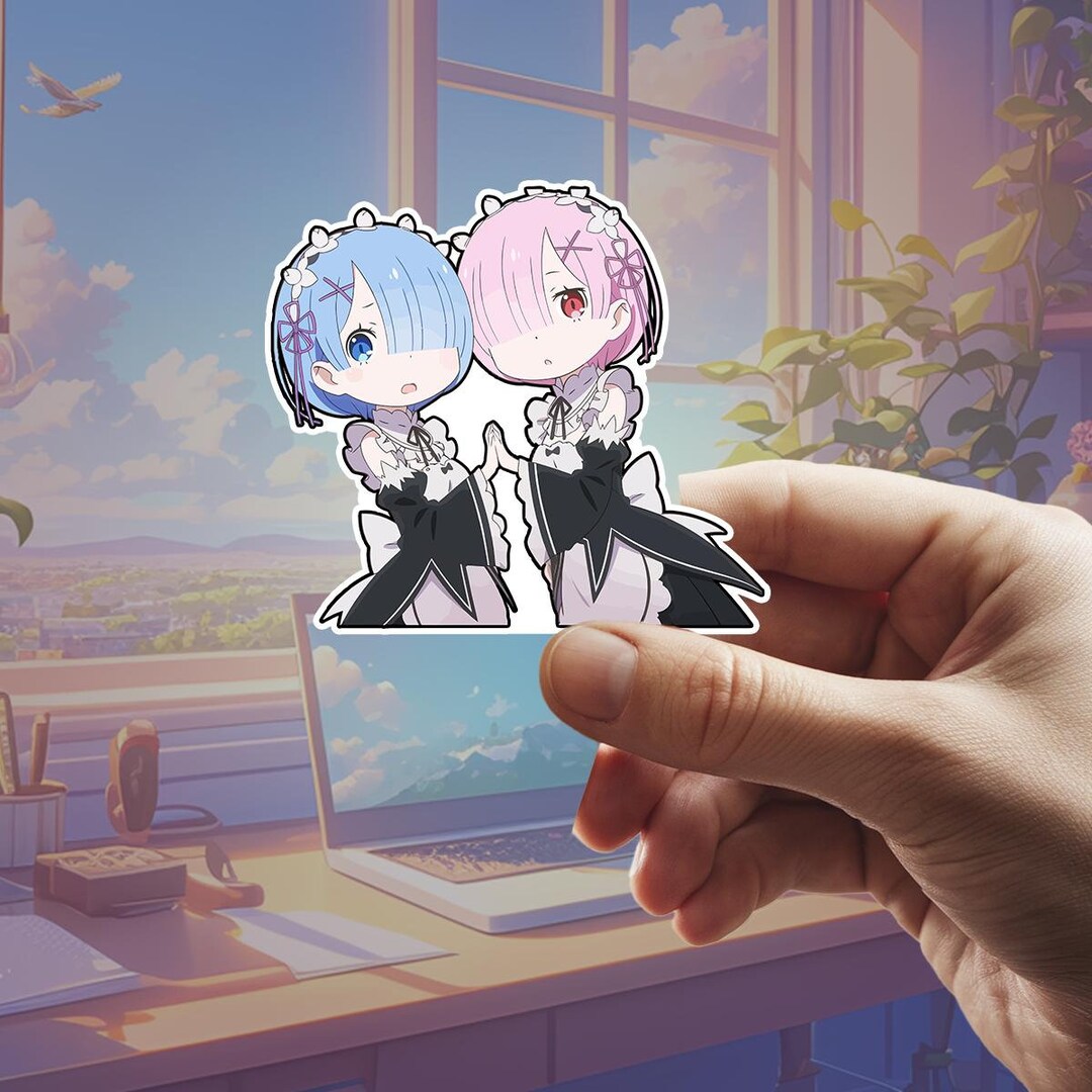 Re:zero REM and RAM Sticker VERSION Duo 1 Waterproof Vinyl Stickers for ...