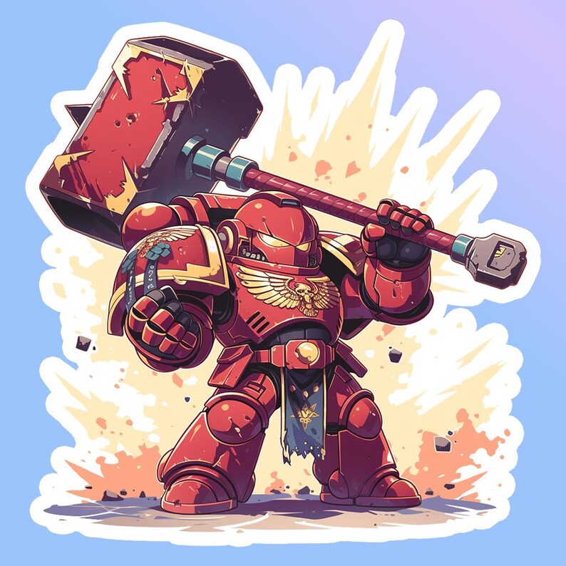 Chibi Marine VERSION Red-hammer-trooper-1 Water Proof Vinyl Sticker for ...