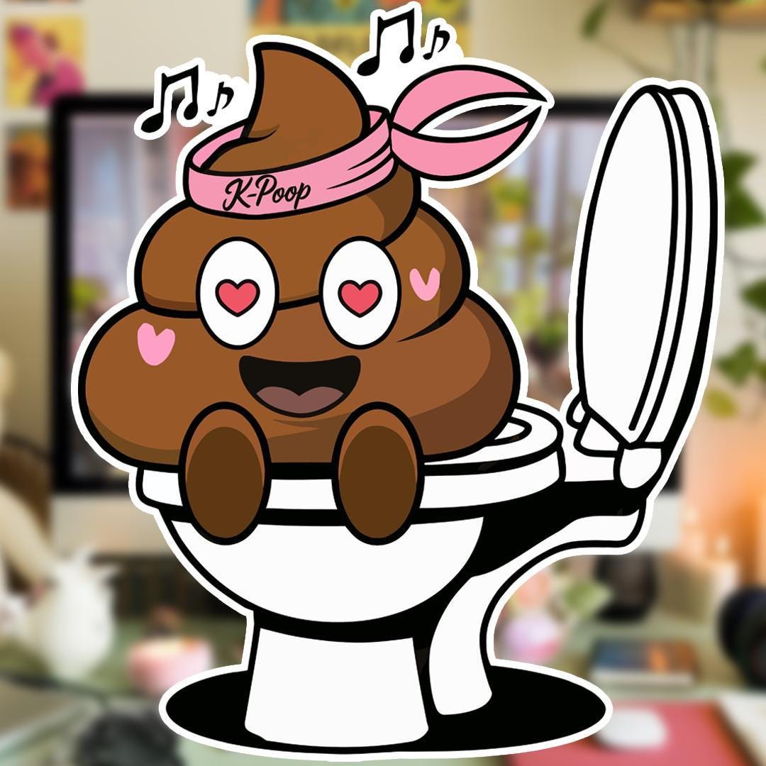 K-pop Sticker Funny K-poop Toilet Decal Bathroom Humor Vinyl Sticker K ...