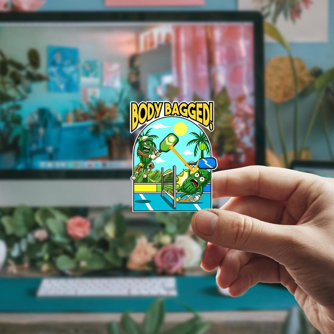 Funny Pickleball Body Bagged Sticker Water Proof Vinyl Sticker for ...