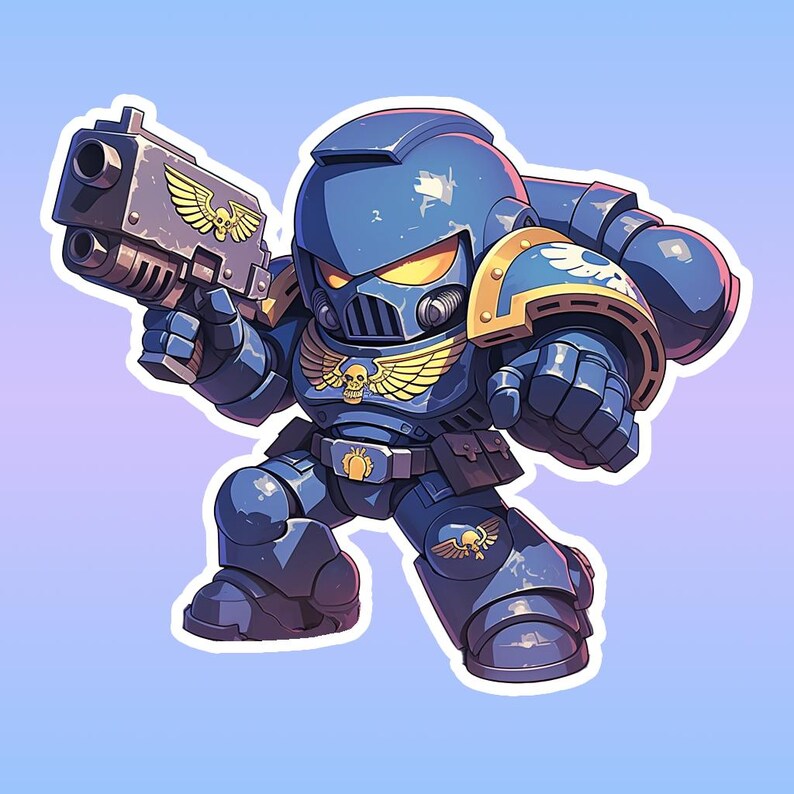 Warhammer 40k Ultramarines chibi Space Marine VERSION 3 Water Proof ...