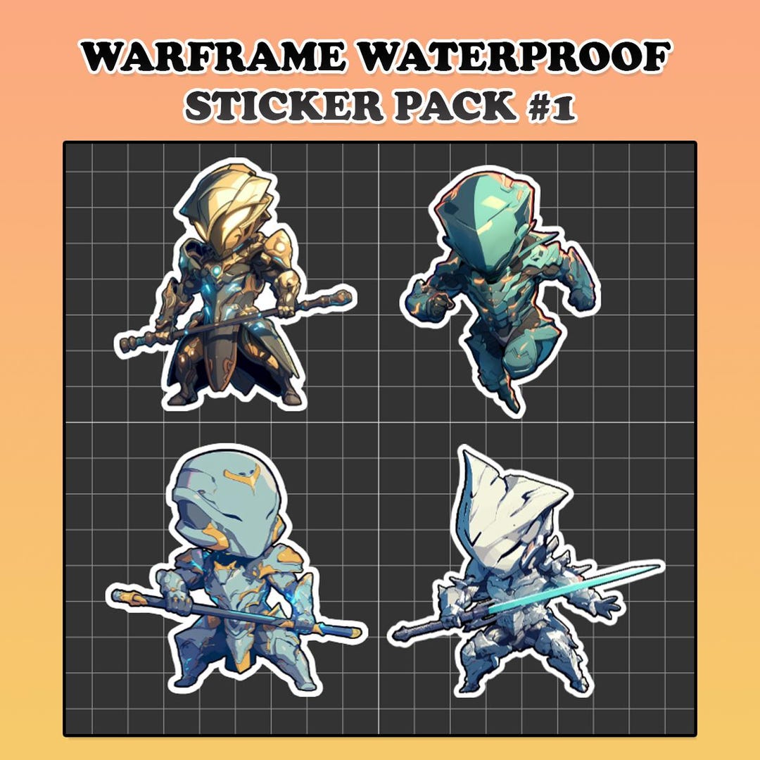 Warframe Chibi Sticker Bundle Pack 1 Waterproof Vinyl Stickers for Cars ...