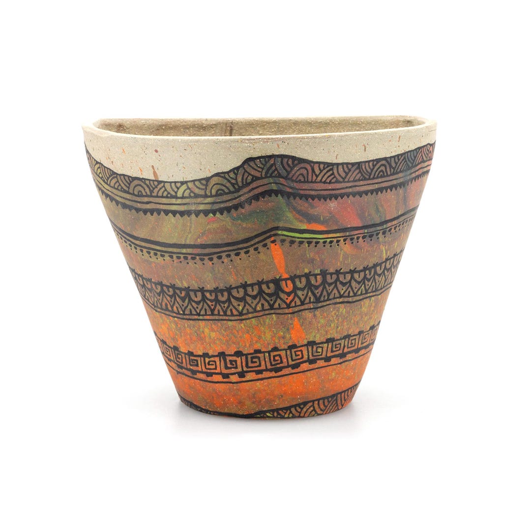 Flat Pot • Wall Pot • Hanging Pot • Window Sill Pot • USA Handmade ...