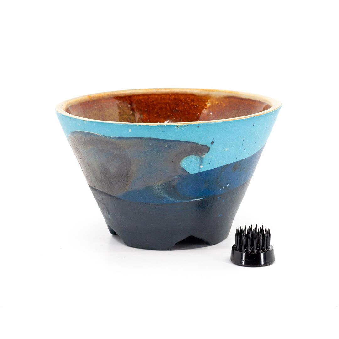 Ikebana Kit • Ceramic Pot • Mini Kenzan • USA Handmade Pot • Fast ...