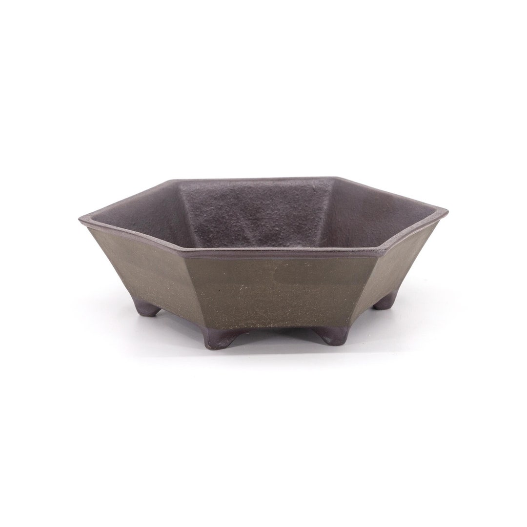Hexagon Bonsai Pot • Ceramic Succulent Planter • Cactus • Orchid • USA ...