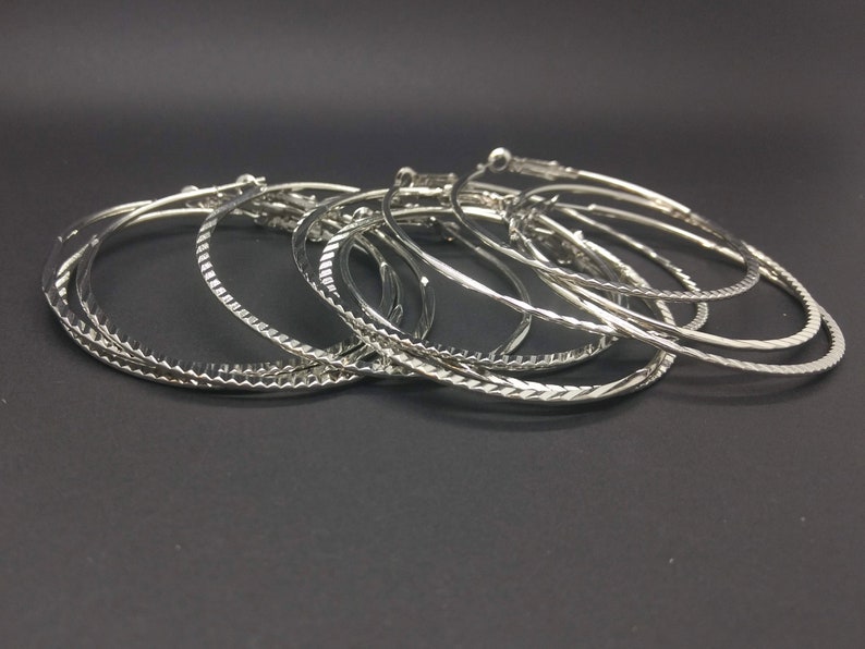Large Iron Hoops Lot of 6 or 8 Silver Hoops Textured Iron - Etsy