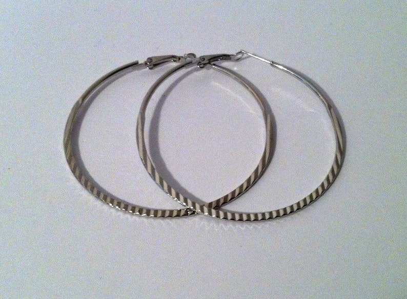 Large Iron Hoops Lot of 6 or 8 Silver Hoops Textured Iron - Etsy