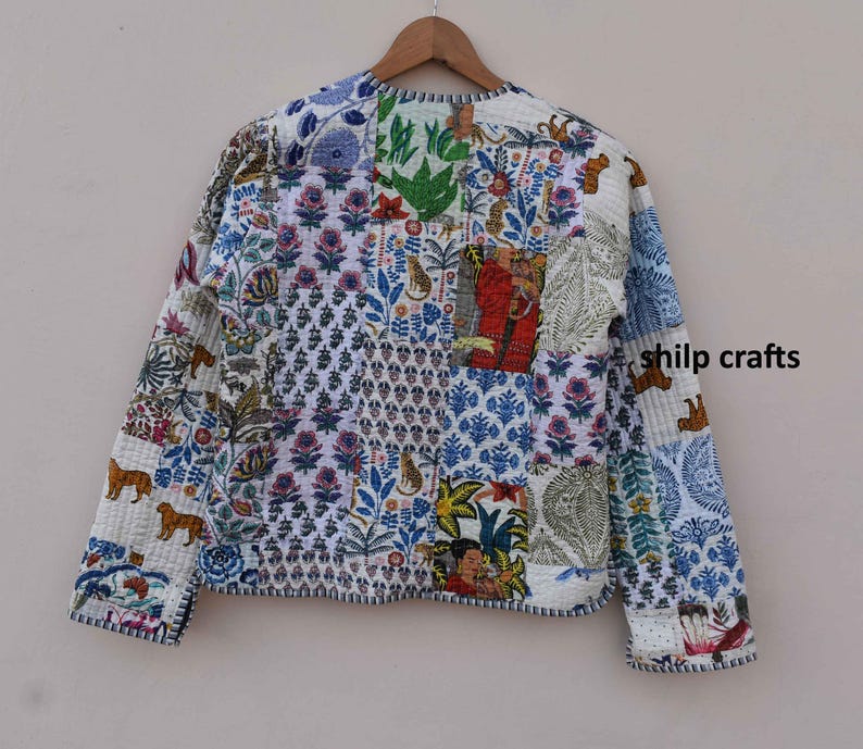 Patchwork Quilted Jackets Cotton Floral Bohemian Style Fall Winter ...