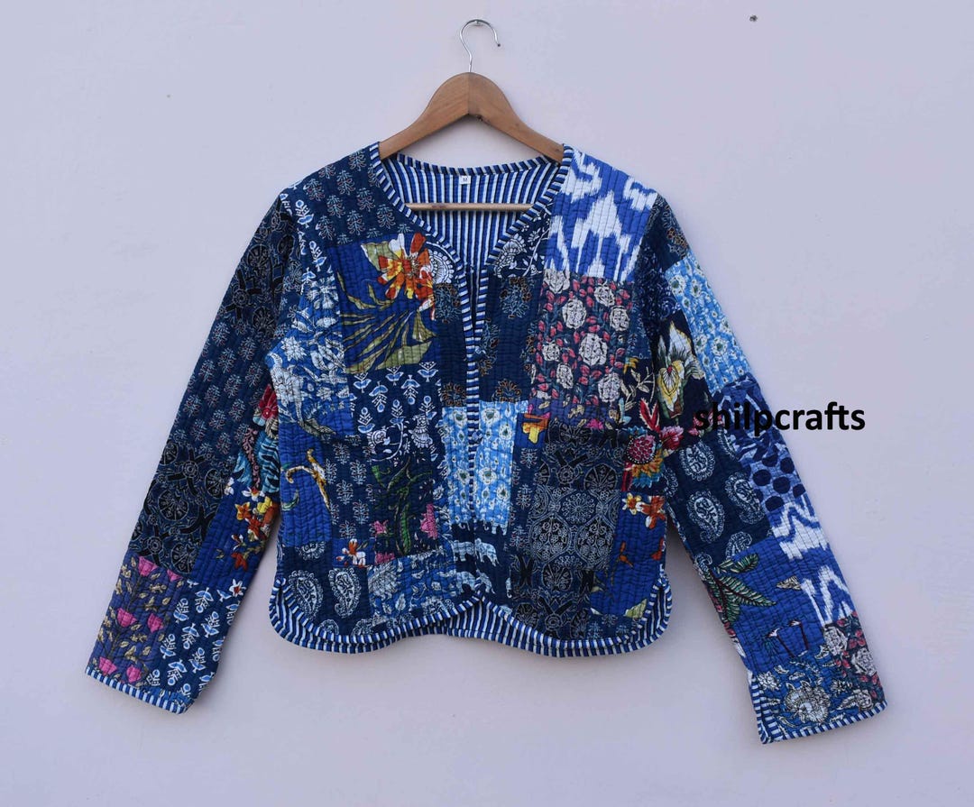 Patchwork Quilted Jackets Cotton Floral Bohemian Style Fall Winter ...