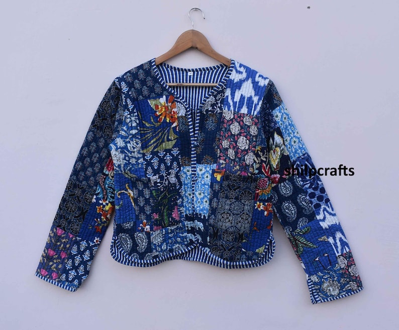 Patchwork Quilted Jackets Cotton Floral Bohemian Style Fall Winter ...