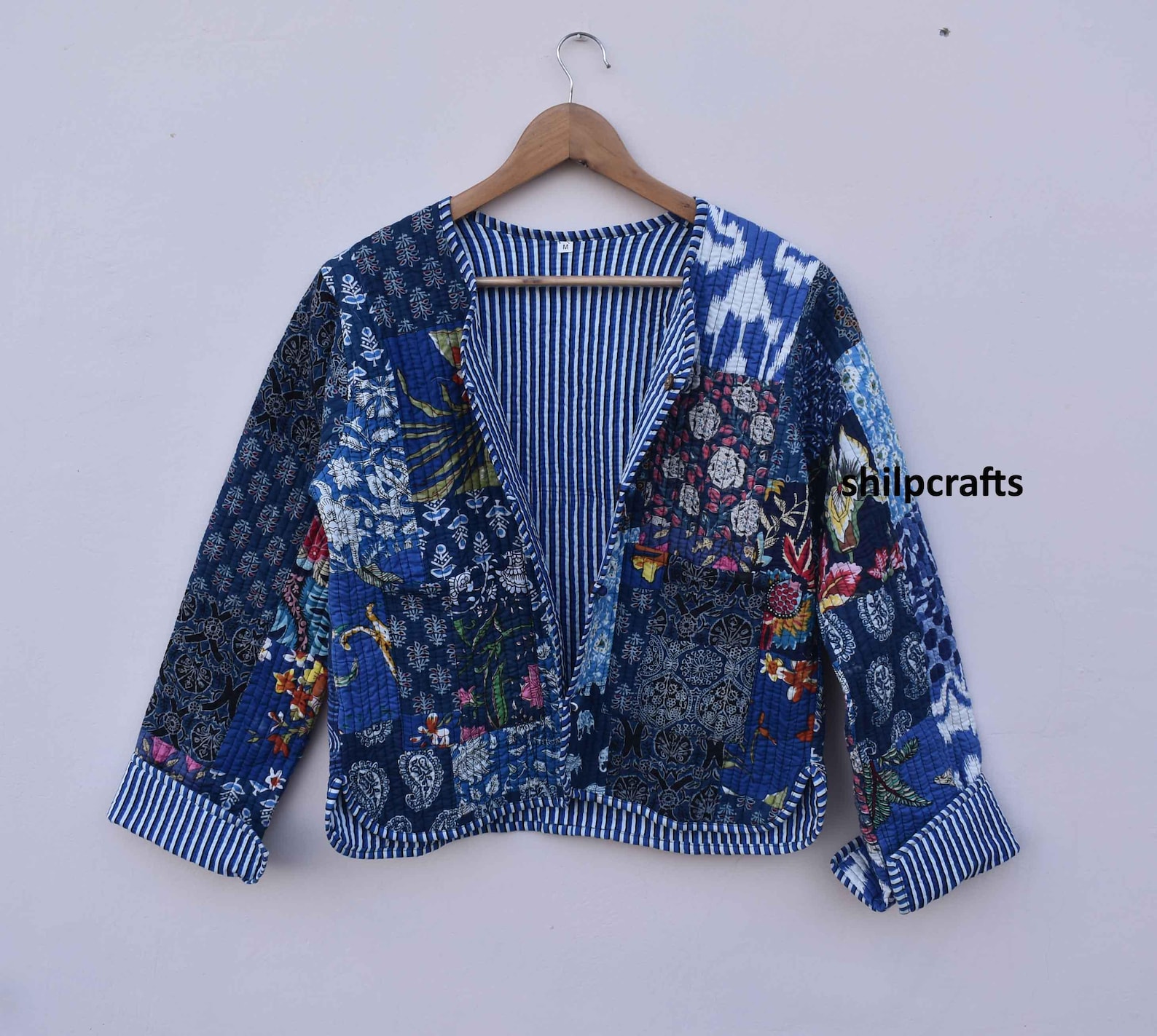 Patchwork Quilted Jackets Cotton Floral Bohemian Style Fall Winter ...