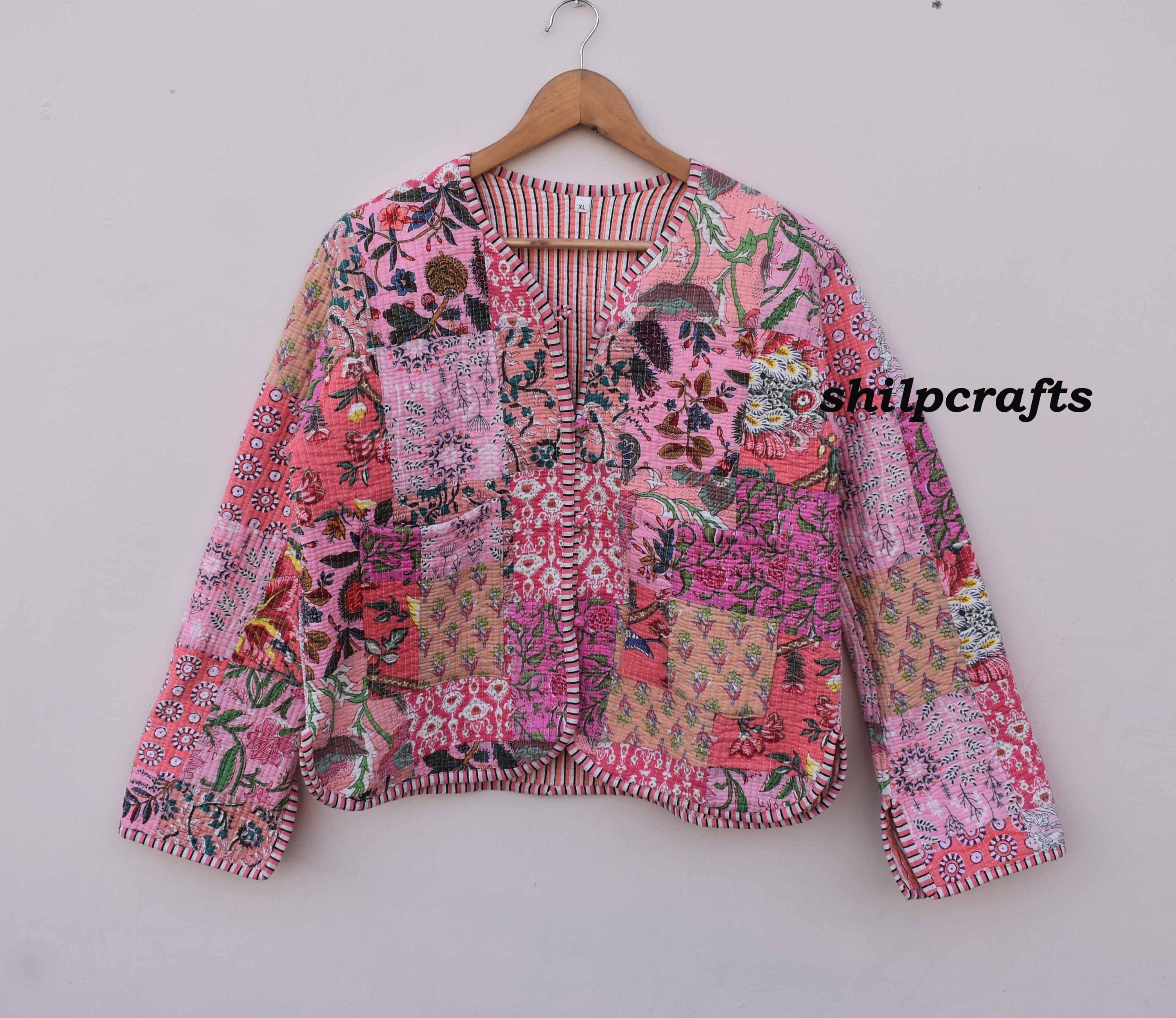 Patchwork Quilted Jackets Cotton Floral Bohemian Style Fall Winter ...