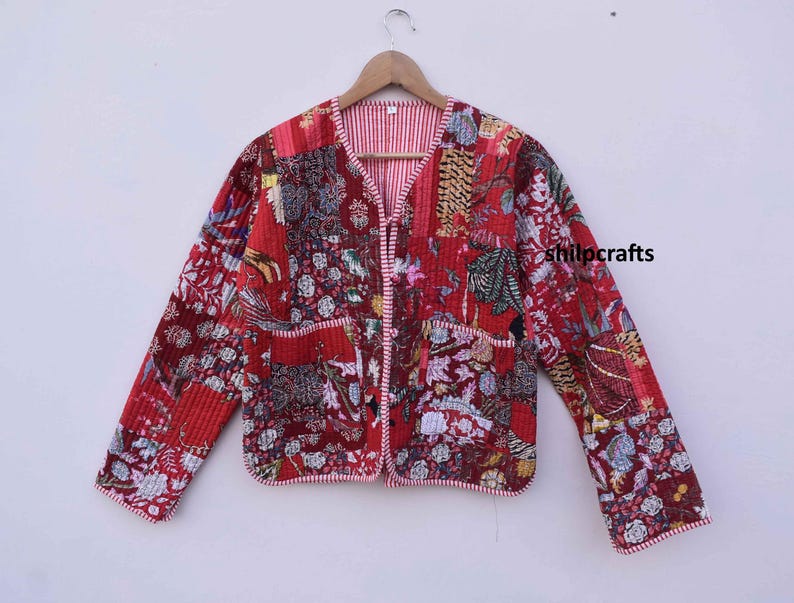 Patchwork Quilted Jackets Cotton Floral Bohemian Style Fall Winter ...