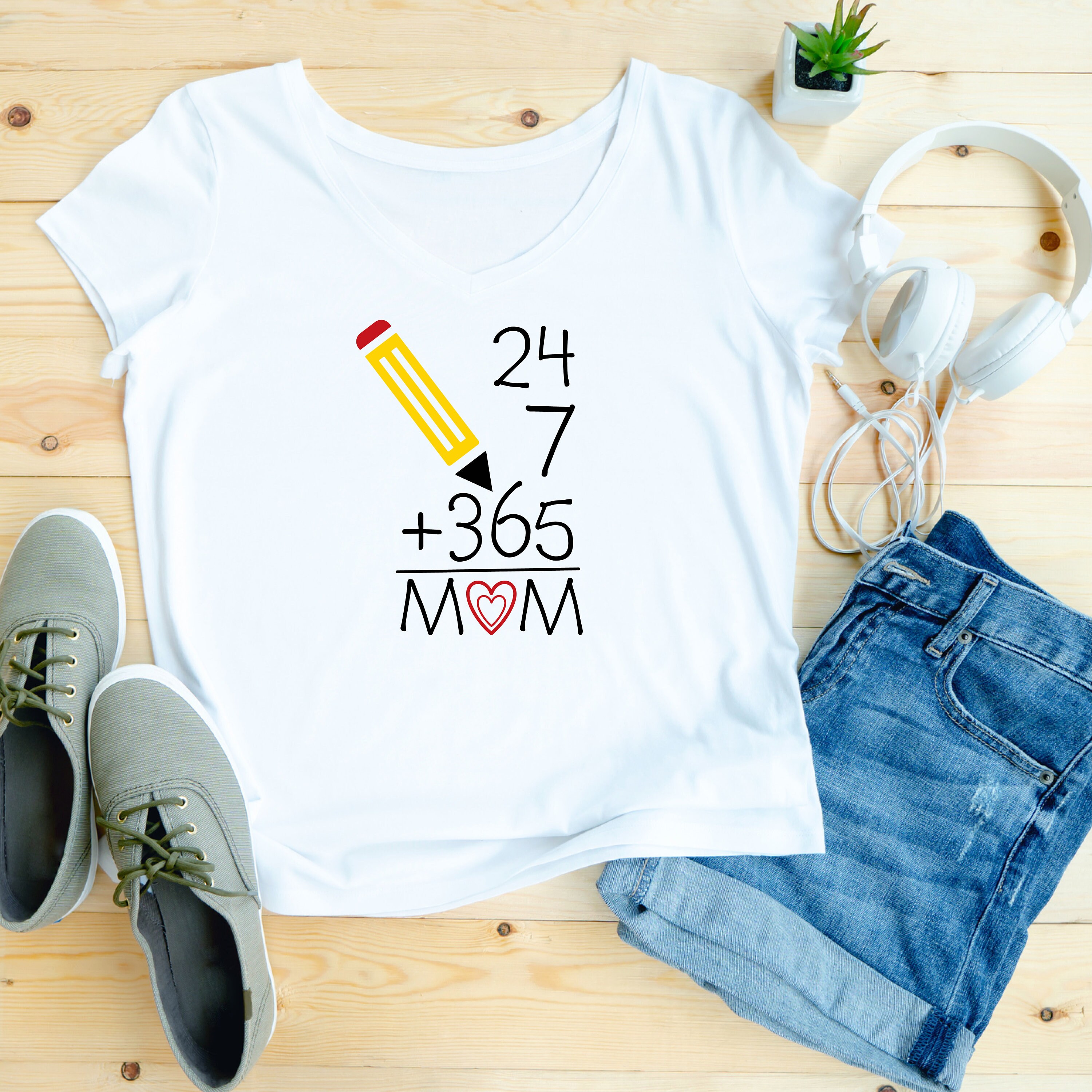 24/7 365 Mom Tshirt .svg Decal - Etsy