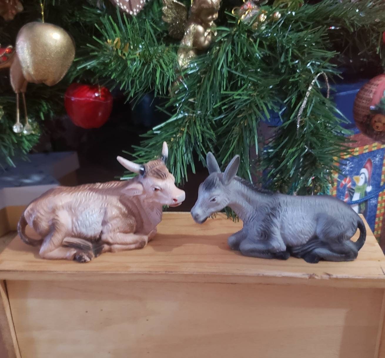 Creche Animal Figurine Ox Donkey - Etsy