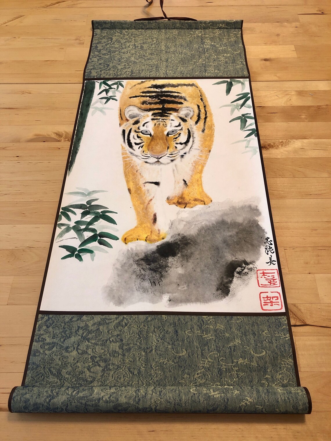 Good Luck Tiger With Bamboo Japanese Painting Hanging | Etsy