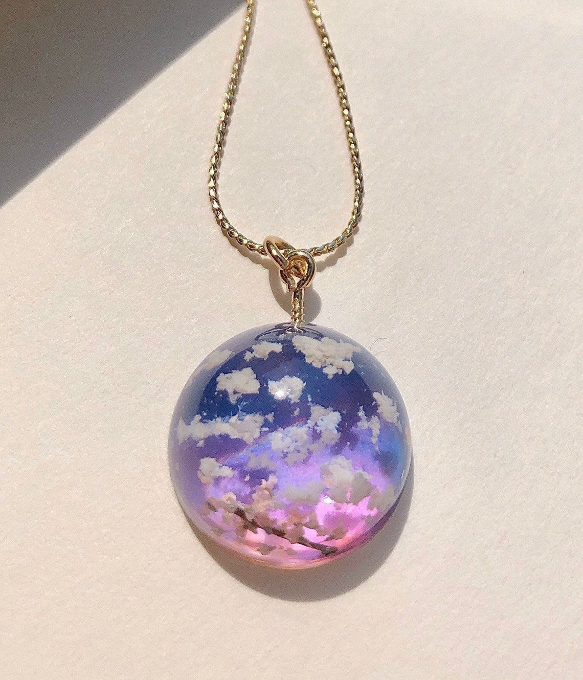 Amazing 3D crystal dome Japanese Spring evening pink sky | Etsy