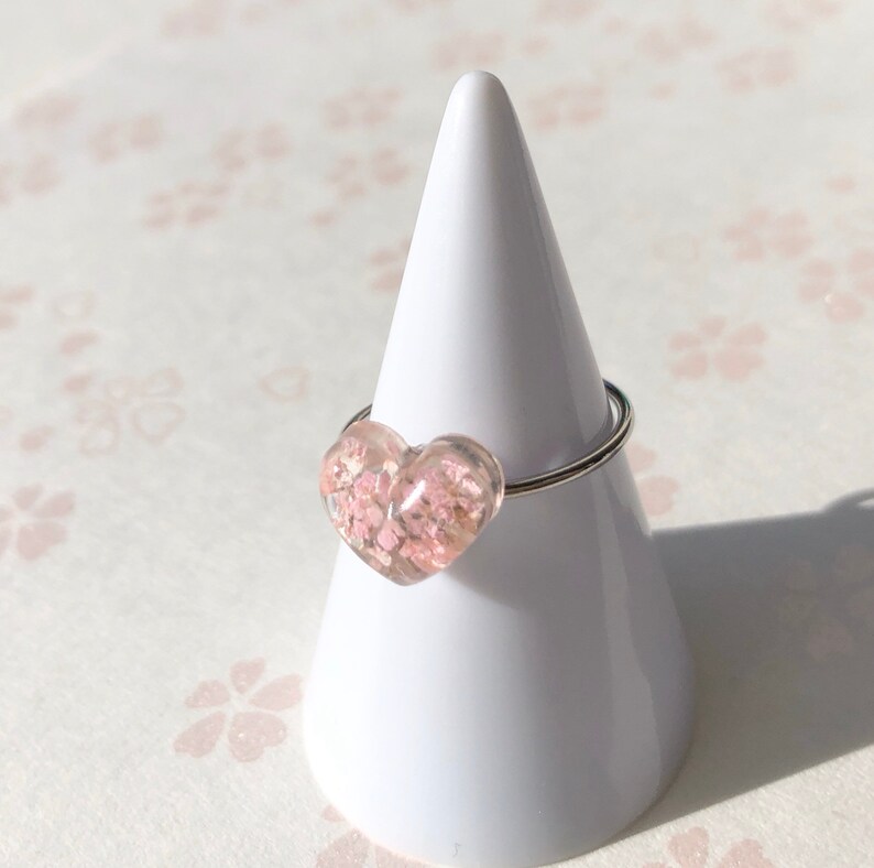 Amazing Heart Shaped Sakura Cherry Blossoms Ring Miniature 3D | Etsy
