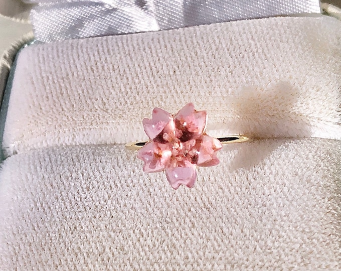 Amazing Sakura Shaped Cherry Blossoms Ring, Miniature 3D Sakura Resin ...