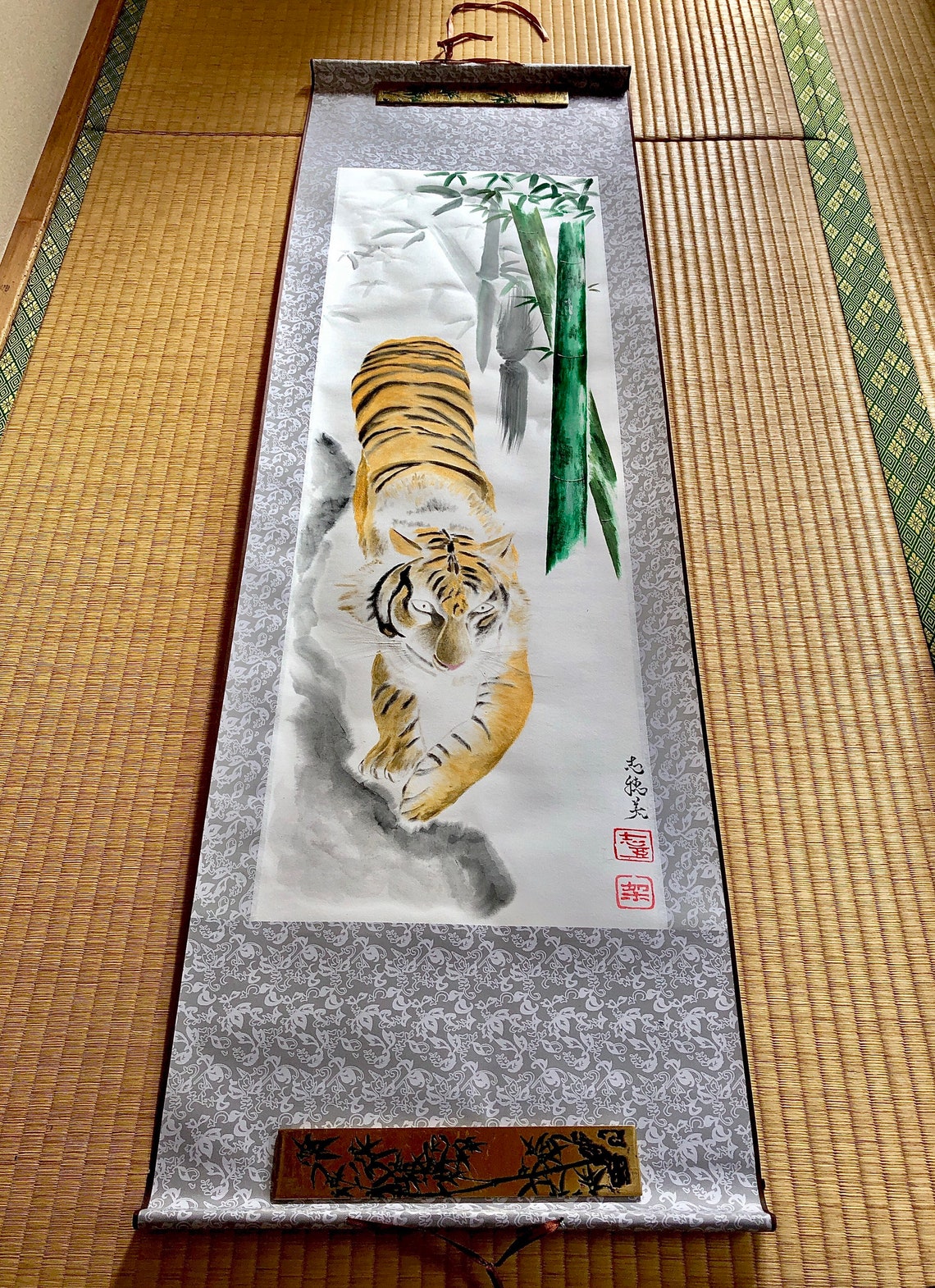 Good Luck Tiger With Bamboo Japanese Painting Big Hanging - Etsy