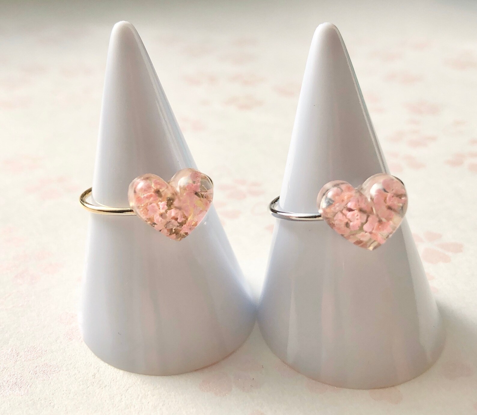 Amazing Heart Shaped Sakura Cherry Blossoms Ring Miniature 3D | Etsy