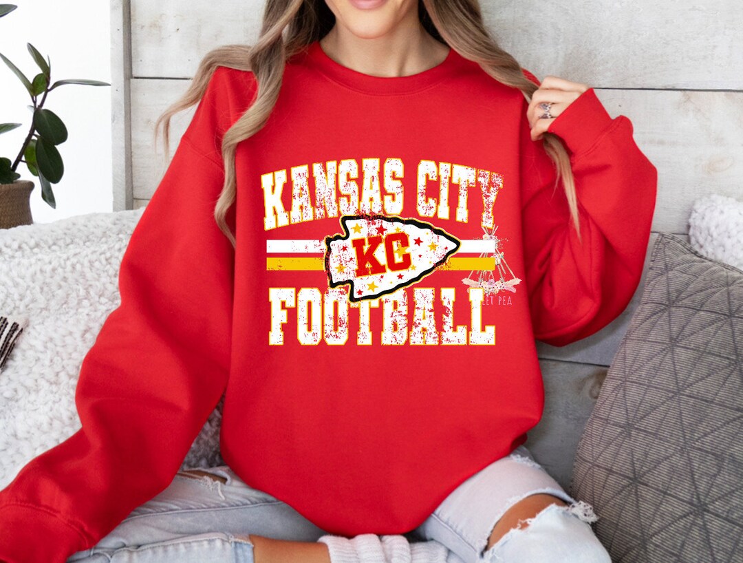 Kansas City Chiefs Football Tee and Sweaters - Etsy