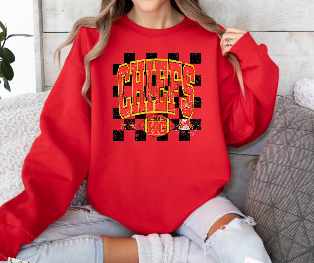 Kansas City Chiefs. Checkered Chiefs. Sweatshirt and Tee. - Etsy