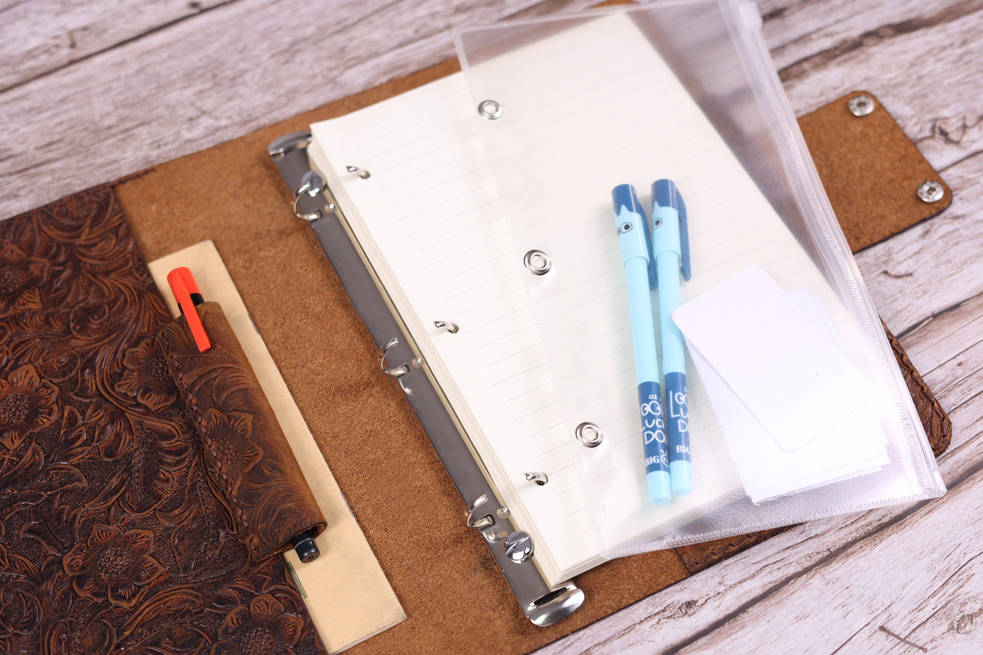 Leather Binder 3-ring, Fit 3 Hole 8.5 X 11 Refill Paper or A5 Paper ...