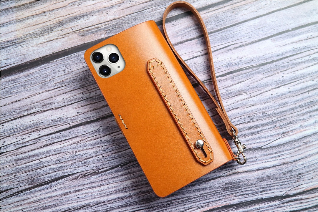 Wristlet Custom Leather iPhone 16e 15 Pro Max 15 Plus 14 Pro 14 Pro Max ...