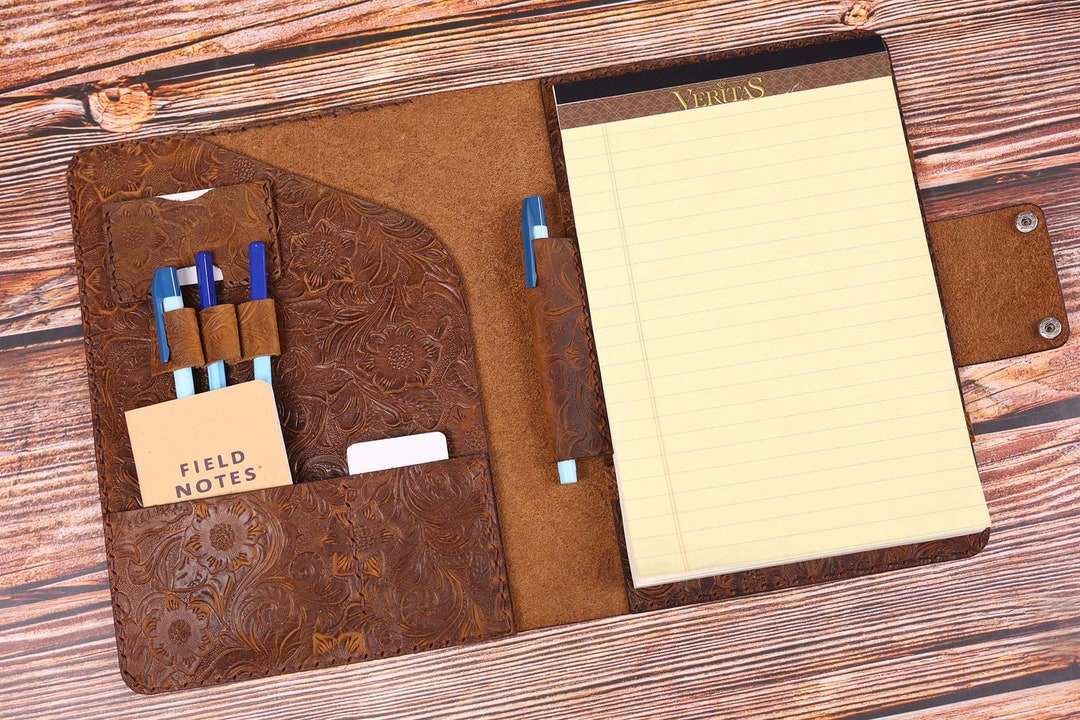 Customized Leather Portfolio, Notepad Holder, 8.5 X 11.75 Letter Size ...