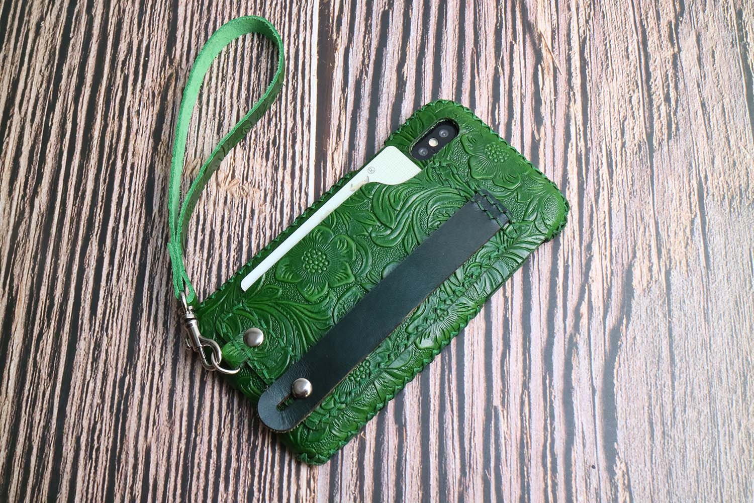 Iphone xr leather case shoulder hand rope Handmade Man or | Etsy