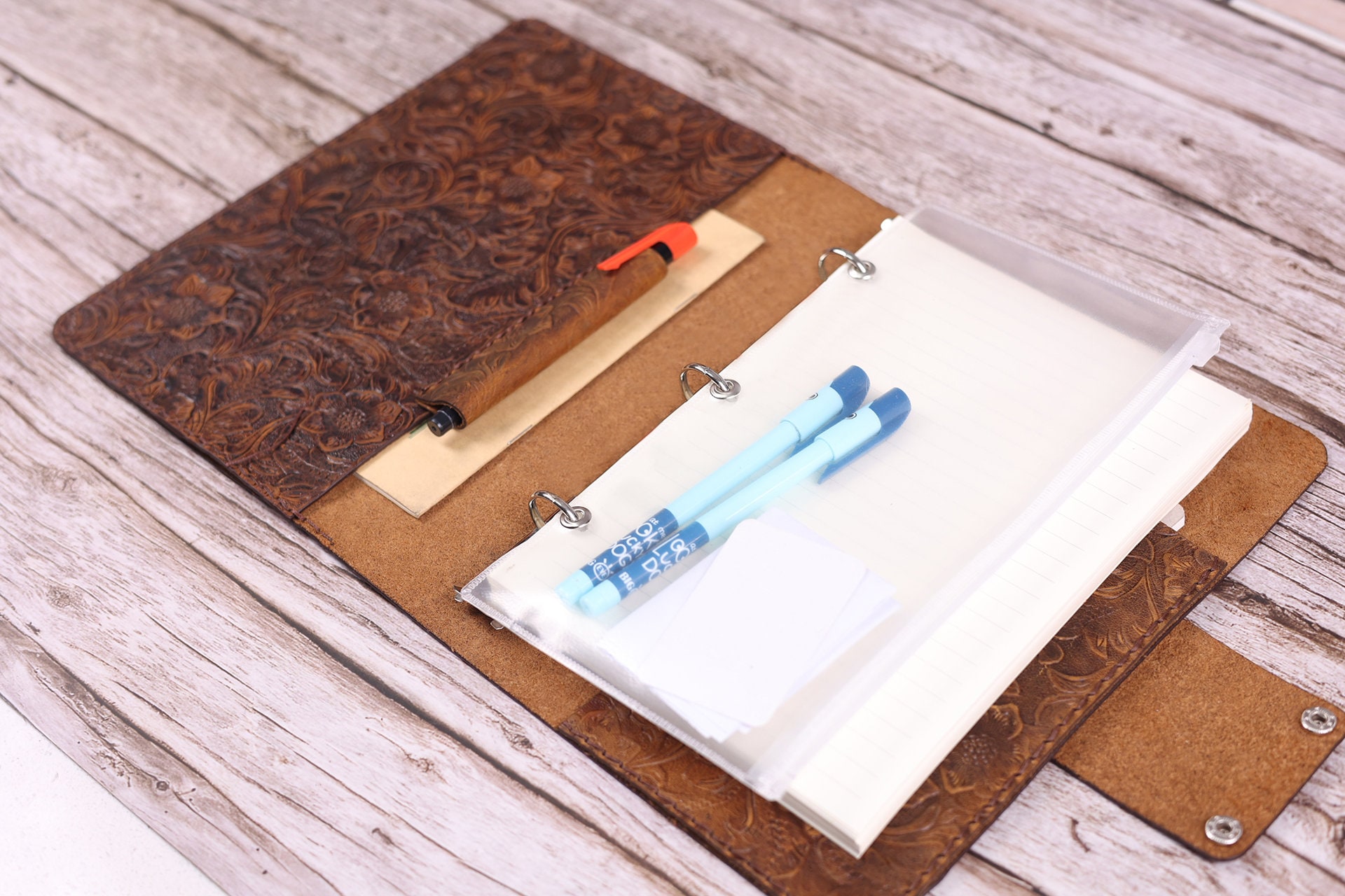 Leather Binder 3-ring, Fit 3 Hole 8.5 X 11 Refill Paper or A5 Paper ...