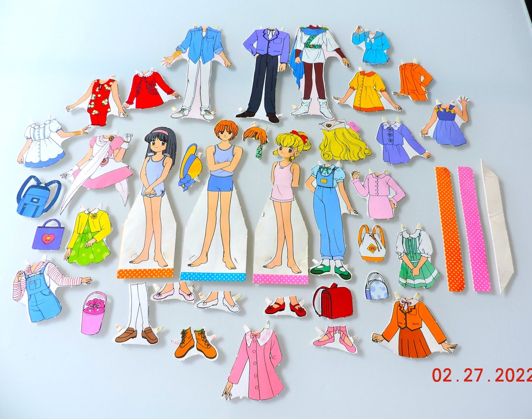 Japanese Anime Paper Dolls - Etsy