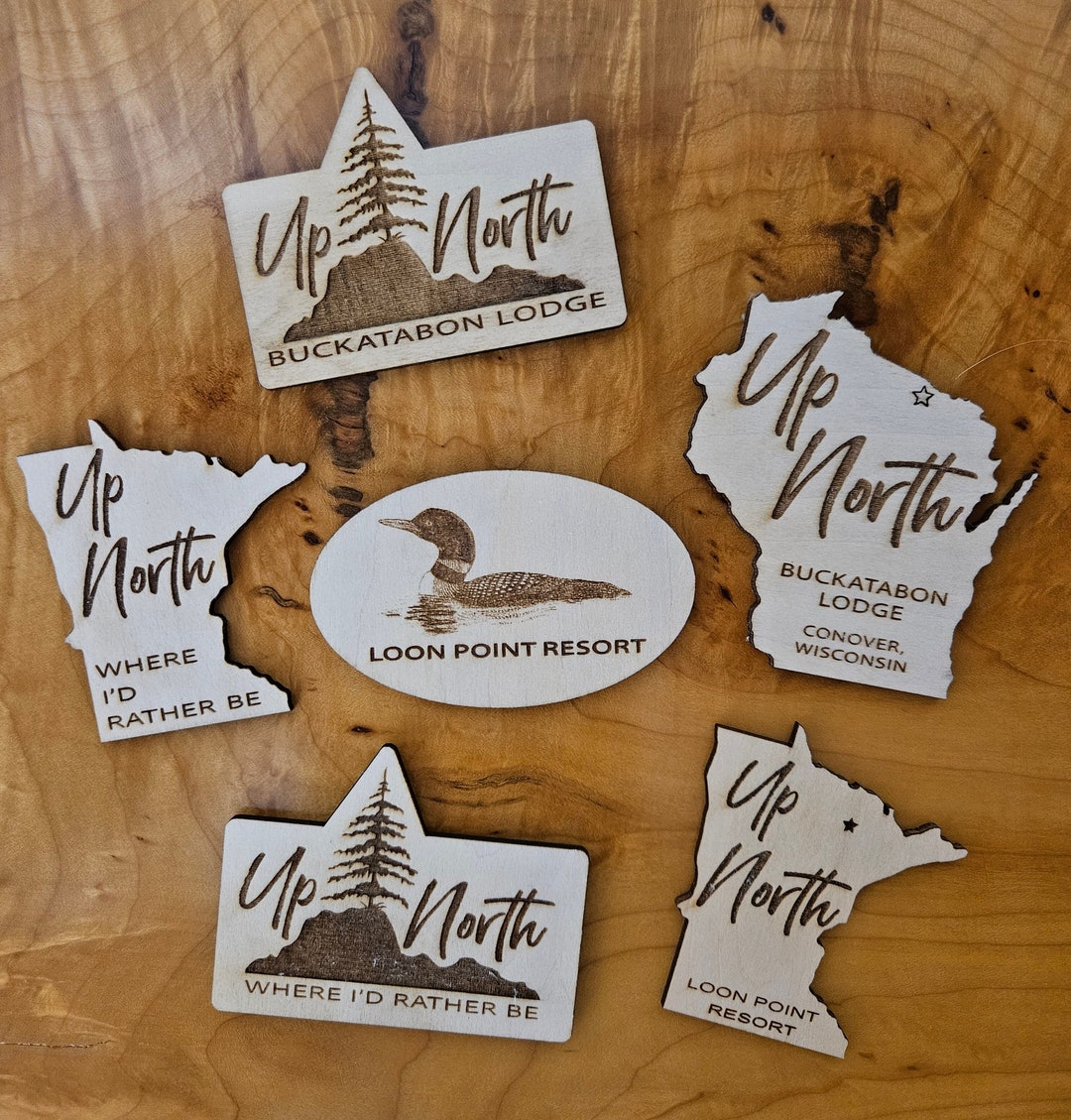Customized Wooden Engraved Magnets (pack of 10) for General Store or ...