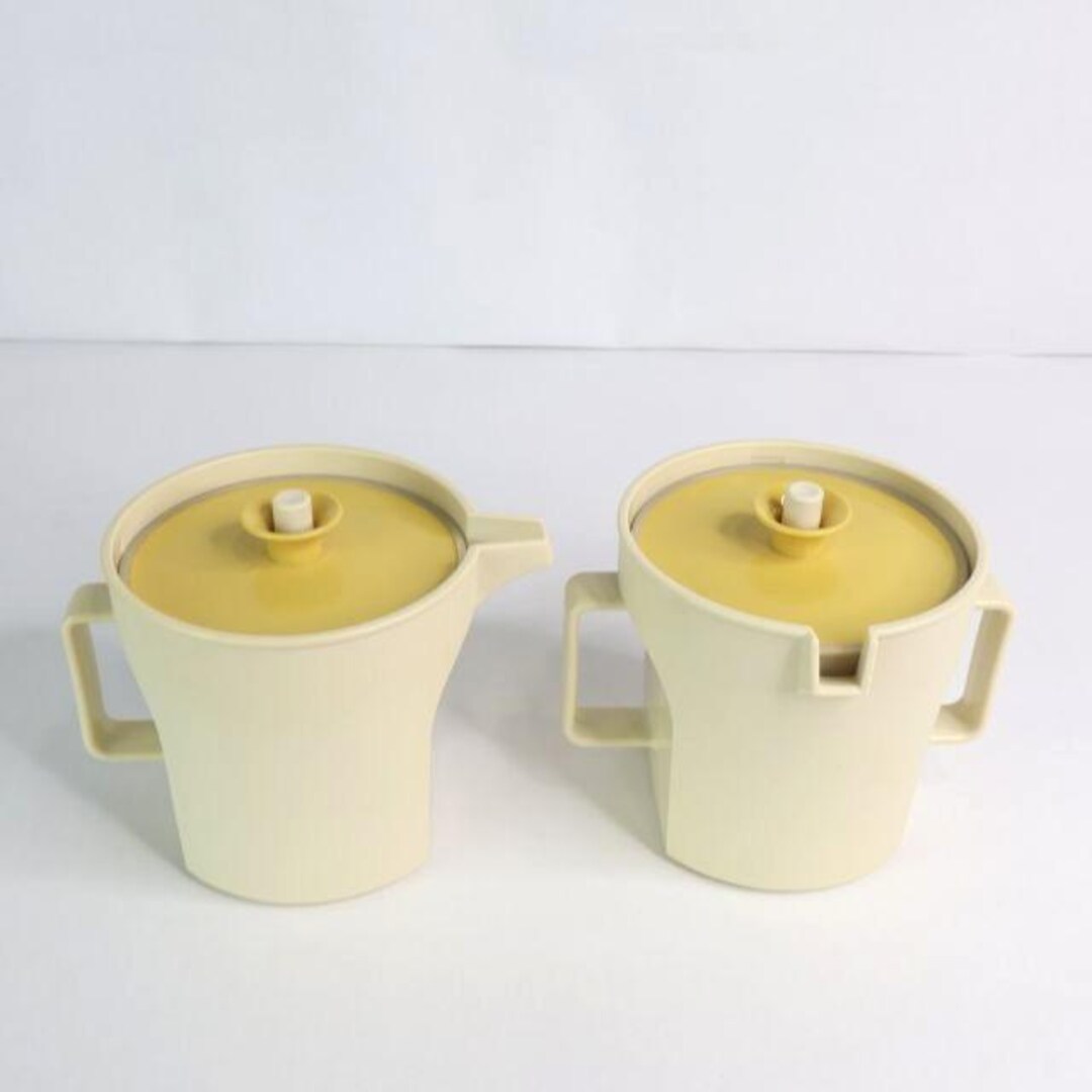 Vintage Tupperware Creamer and Sugar Set Almond Gold Lids Containers - Etsy