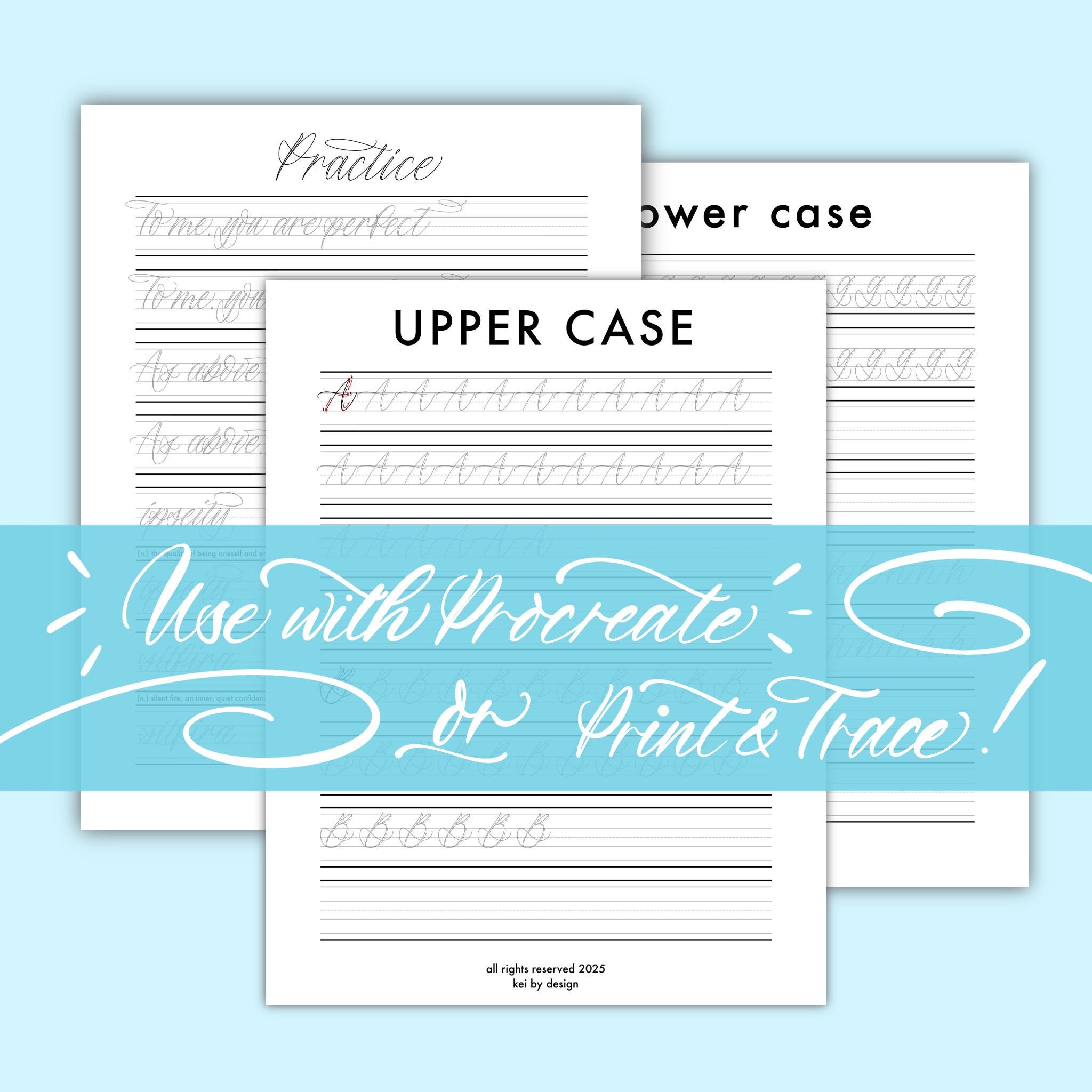 Faux Calligraphy Digital Workbook | Lettering Worksheets | Modern ...