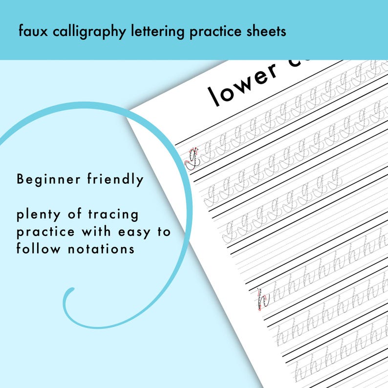 Faux Calligraphy Digital Workbook | Lettering Worksheets | Modern ...