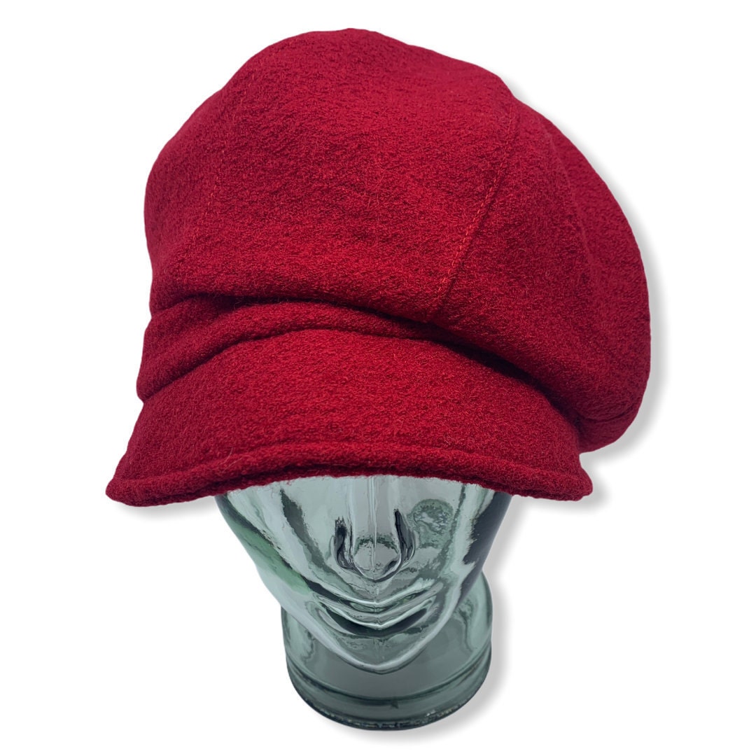 6 COLORS. Boiled Wool NEWSBOY Cap (MILA), Warm and Comfortable. Made in ...