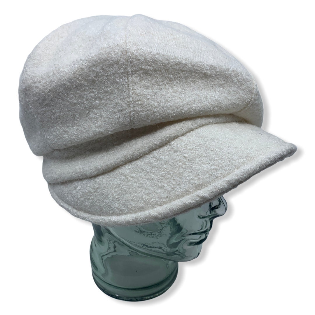6 COLORS. Boiled Wool NEWSBOY Cap (MILA), Warm and Comfortable. Made in ...