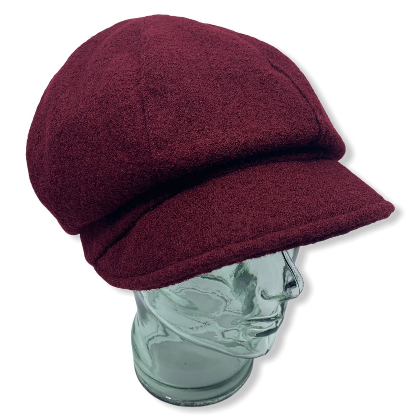 6 COLORS. Boiled Wool NEWSBOY Cap (MILA), Warm and Comfortable. Made in ...