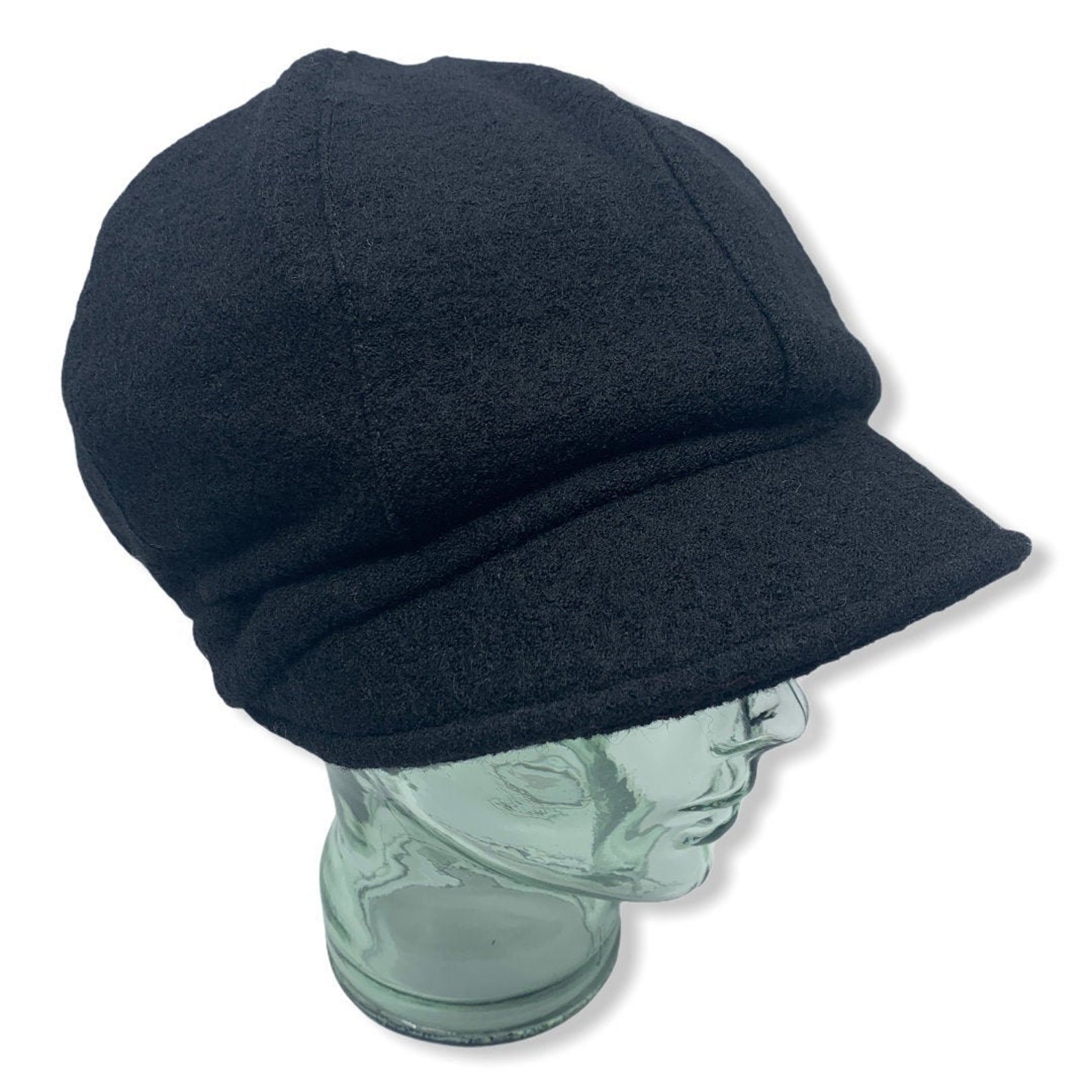 6 COLORS. Boiled Wool NEWSBOY Cap (MILA), Warm and Comfortable. Made in ...