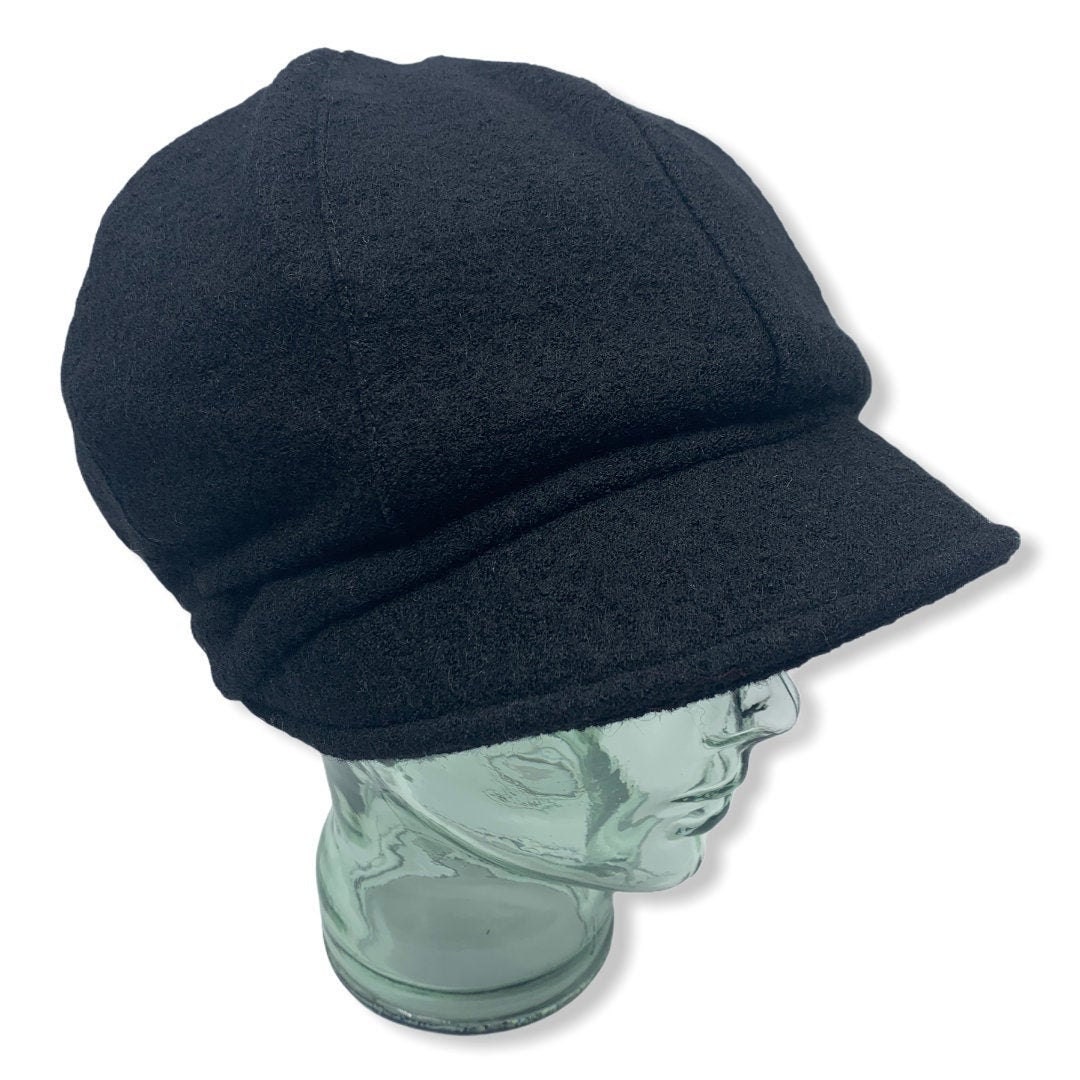 6 COLORS. Boiled Wool NEWSBOY Cap (MILA), Warm and Comfortable. Made in ...