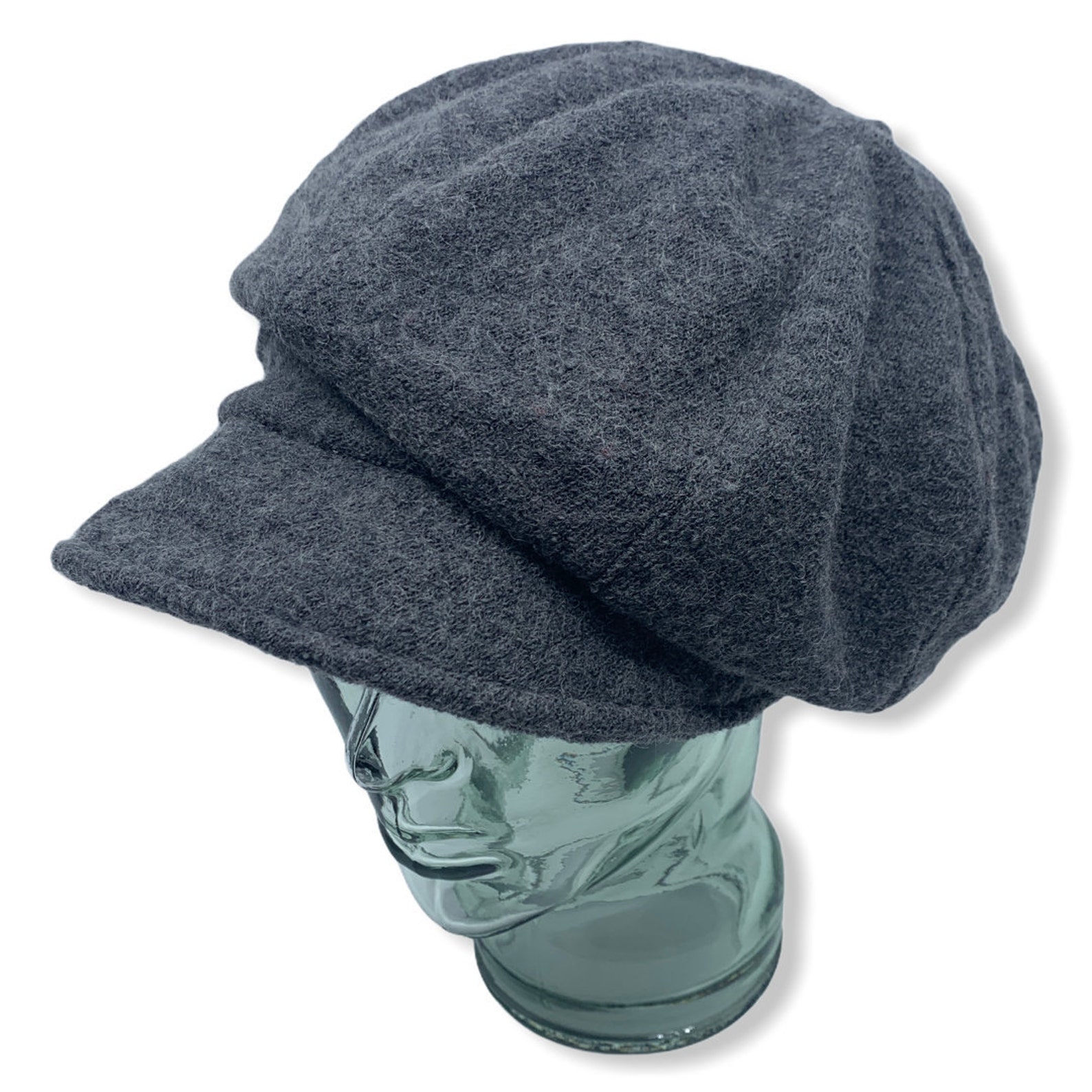 6 COLORS. Boiled Wool NEWSBOY Cap (MILA), Warm and Comfortable. Made in ...