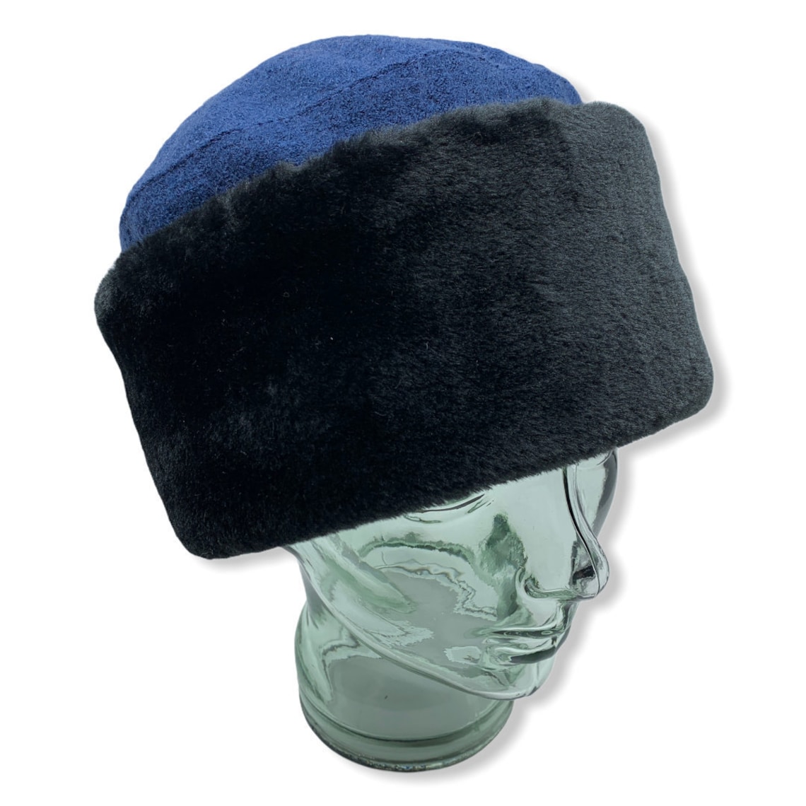 6 COLORS. Russian Style Boiled Wool Toque With Faux Fur OLGA, Warm and ...