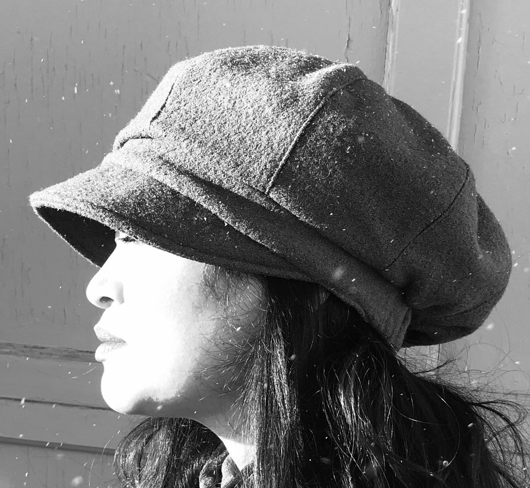 6 COLORS. Boiled Wool NEWSBOY Cap (MILA), Warm and Comfortable. Made in ...
