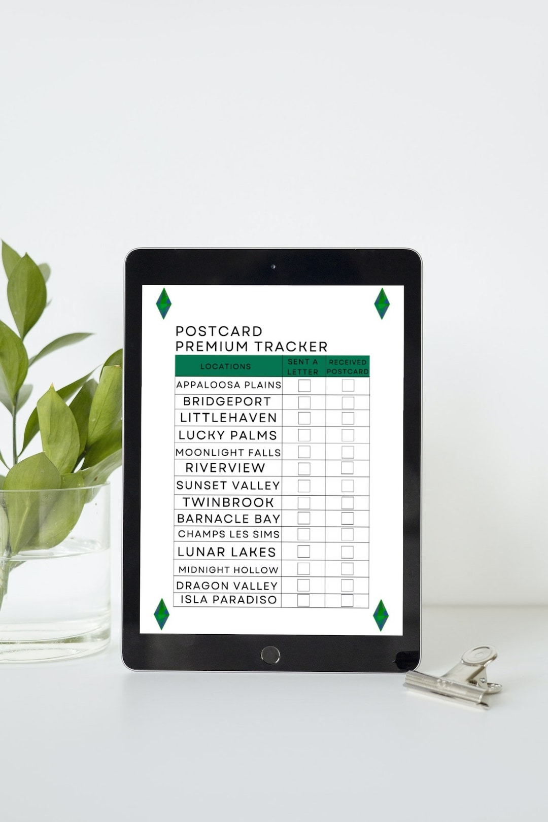 Sims 4 Postcard Tracker/planner Page/worksheet - Etsy