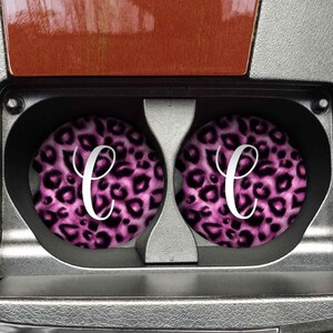 Pink Leopard Car Coasters Sandstone - Etsy