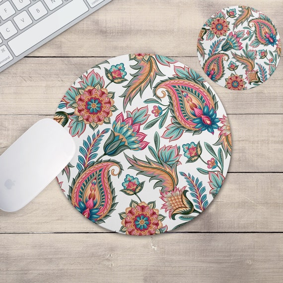 Paisley Mouse Pad & Coaster Green Gold Paisley Mousepad | Etsy